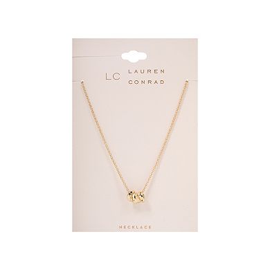 LC Lauren Conrad Gold Tone Circular Pendant Necklace