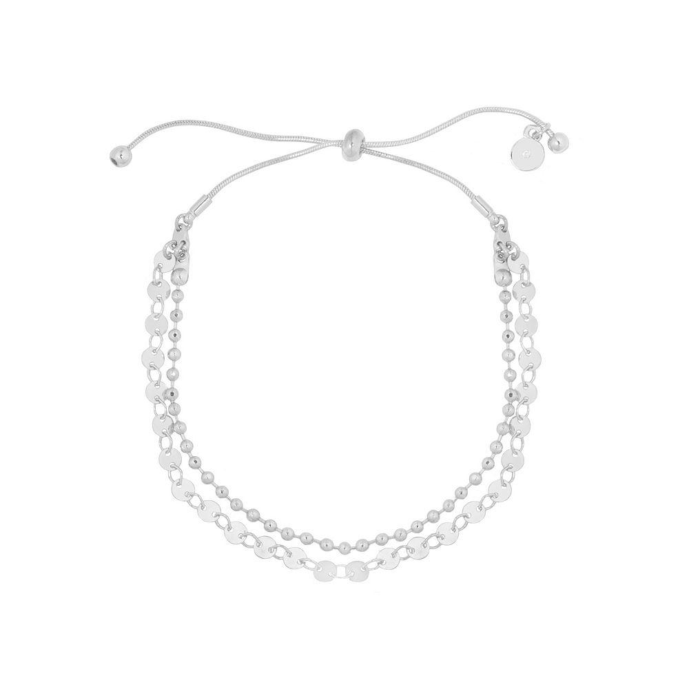 LC Lauren Conrad Silver Tone Double Row Adjustable Bracelet
