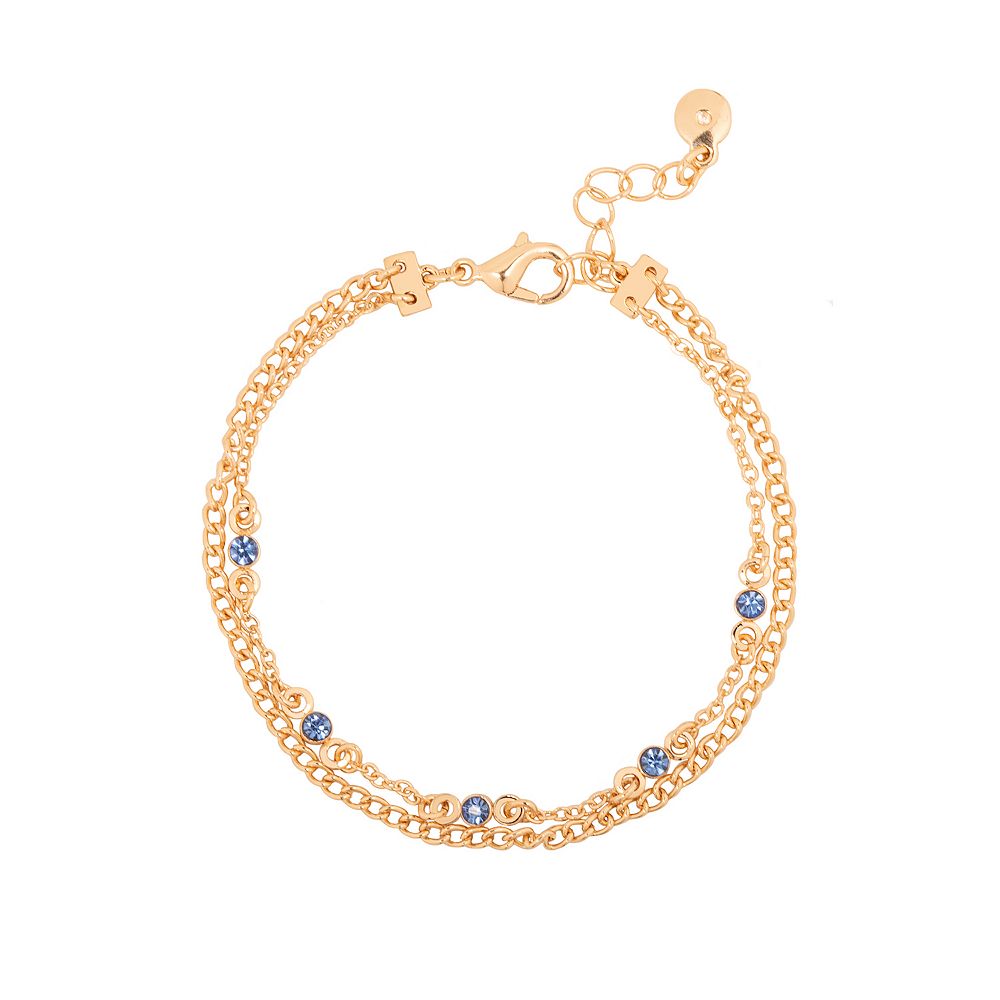 LC Lauren Conrad Gold Tone 2 Row Delicate Bracelet