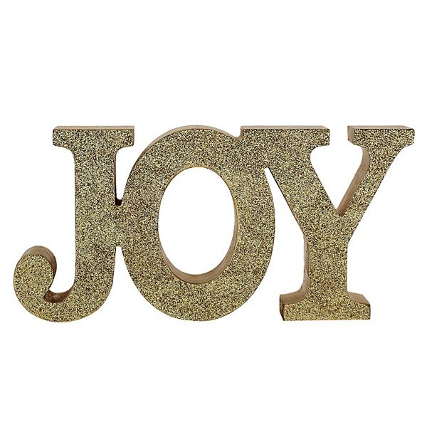 St. Nicholas Square® Gold Glitter Joy Sentiment Holiday Table Decor