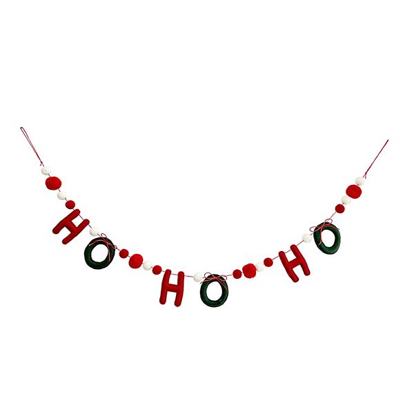 St. Nicholas Square® Plush Velvet "Ho Ho Ho" Sentiment Garland