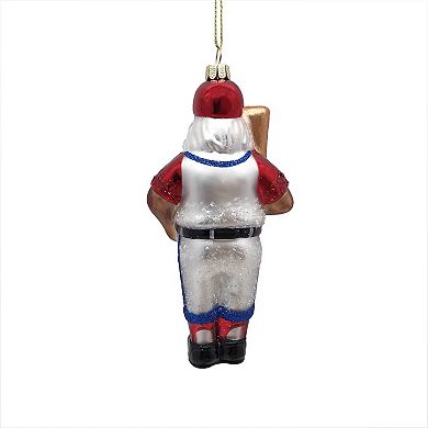 St. Nicholas Square® Glass Baseball Santa Christmas Ornament