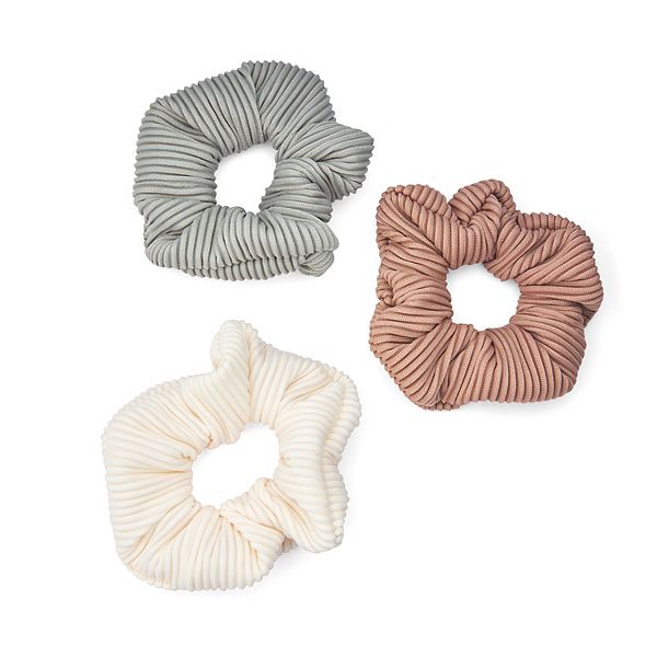 Ella Shea 3-pk Ribbed Scrunchie Set