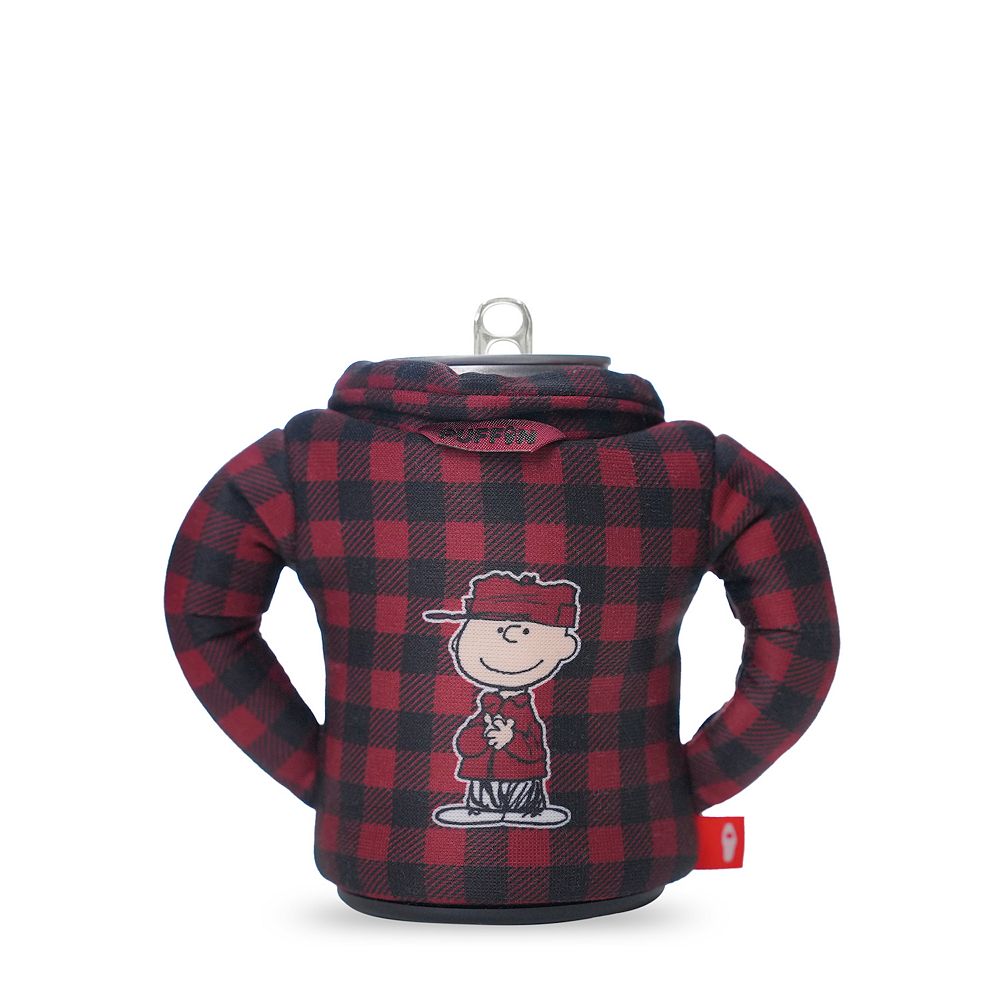 Puffin The Feller Peanuts Charlie Brown Brick Red Check Can Cooler