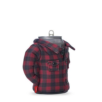 Puffin The Feller Peanuts Charlie Brown Brick Red Check Can Cooler