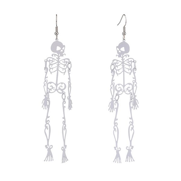 Celebrate Together™ White Linear Skeleton Drop Earrings