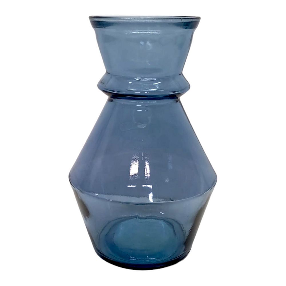 Discover Europe Dark Dusty Blue Recycled Glass Vase