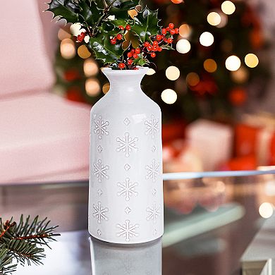 Snowflake Ceramic Vase Table Decor