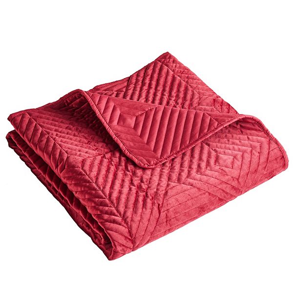 Greenland Home Fashions Riviera Velvet Red Throw Blanket