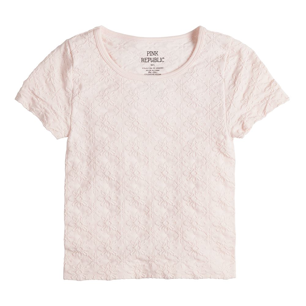 Girls 6-20 Pink Republic Short Sleeve Floral Seamless Top in Regular ...