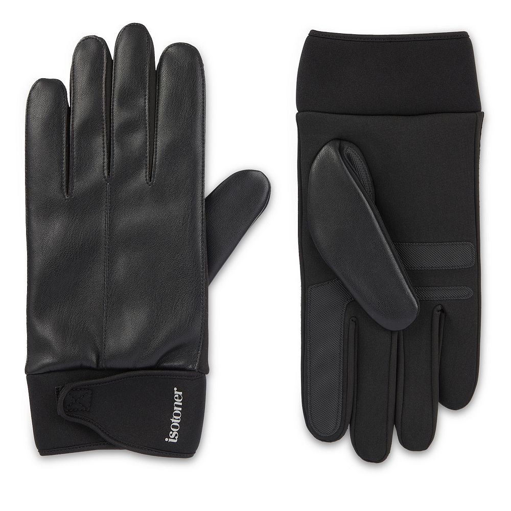 Men's isotoner Quilted Microsuede Wrist Tab Water Resistant and ...