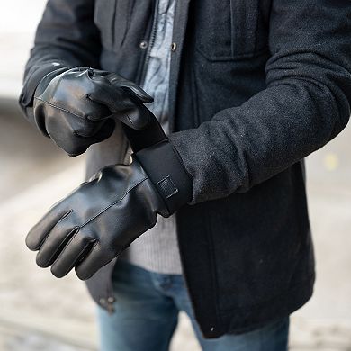 Men's isotoner Quilted Microsuede Wrist Tab Water Resistant and ...