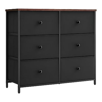 Bedroom Chest 6 Drawer Closet Fabric Dresser With Metal Frame