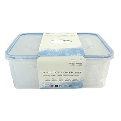 Lexi Home 10-Piece Plastic Snap Lock Food Storage Container Set