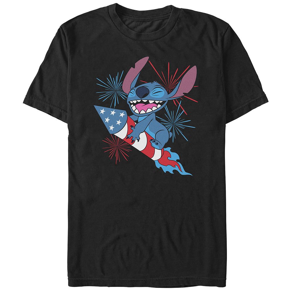 Disney's Lilo & Stitch Riding Fireworks Big & Tall Graphic Tee