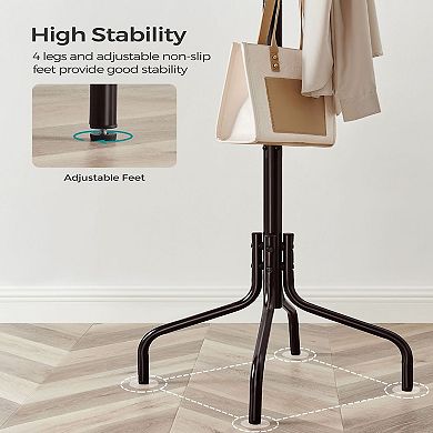 Coat Rack Freestanding, Coat Rack Stand W/12 Hooks & 4 Legs, Coat Tree ...