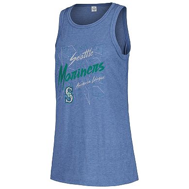 Women's Soft as a Grape Navy Seattle Mariners Gauze High Neck Tank Top