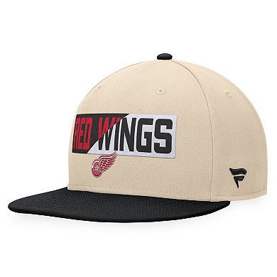 Men's Fanatics Branded Cream/Black Detroit Red Wings Goalaso Snapback Hat