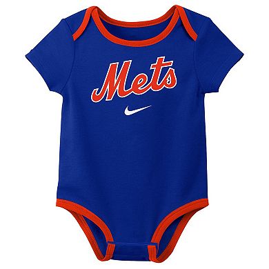 Infant Nike New York Mets Authentic Collection Three-Pack Bodysuit Set