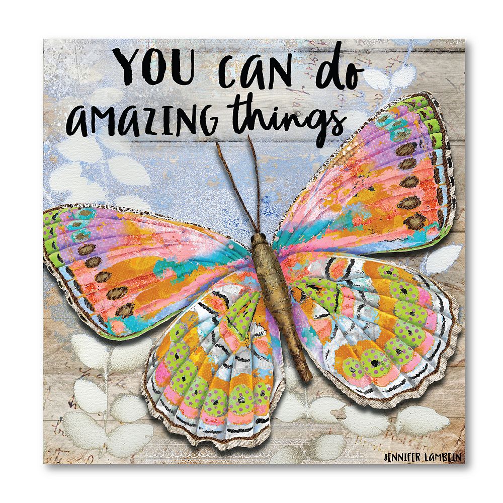 COURTSIDE MARKET "Amazing Things" Butterfly Canvas Wall Art