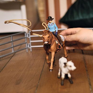 Schleich Farm World: Cowgirl Team Roping Fun Rodeo Playset