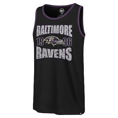 Men's '47 Black Baltimore Ravens Upload Franklin Tank Top