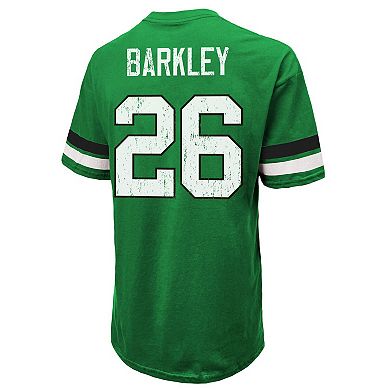 Men's Majestic Threads Saquon Barkley Kelly Green Philadelphia Eagles Name & Number Oversized T ...