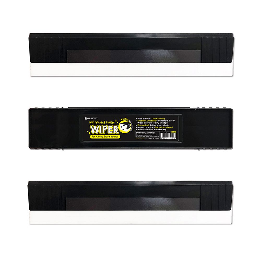 Mungyo Long Wiper Board With Magnets On Side Eraser, 9 Pack