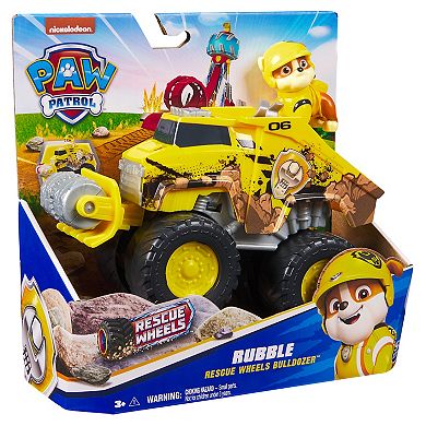 Paw Patrol Rescue Wheels Rubble’s Bulldozer Toy Truck with Vehicle ...