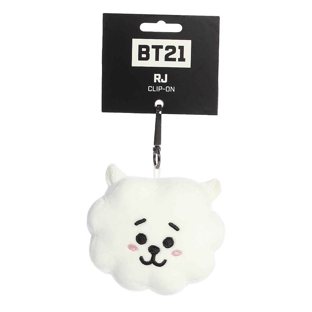 Aurora Mini White BT21 4" RJ Clip-On Lovable Stuffed Doll
