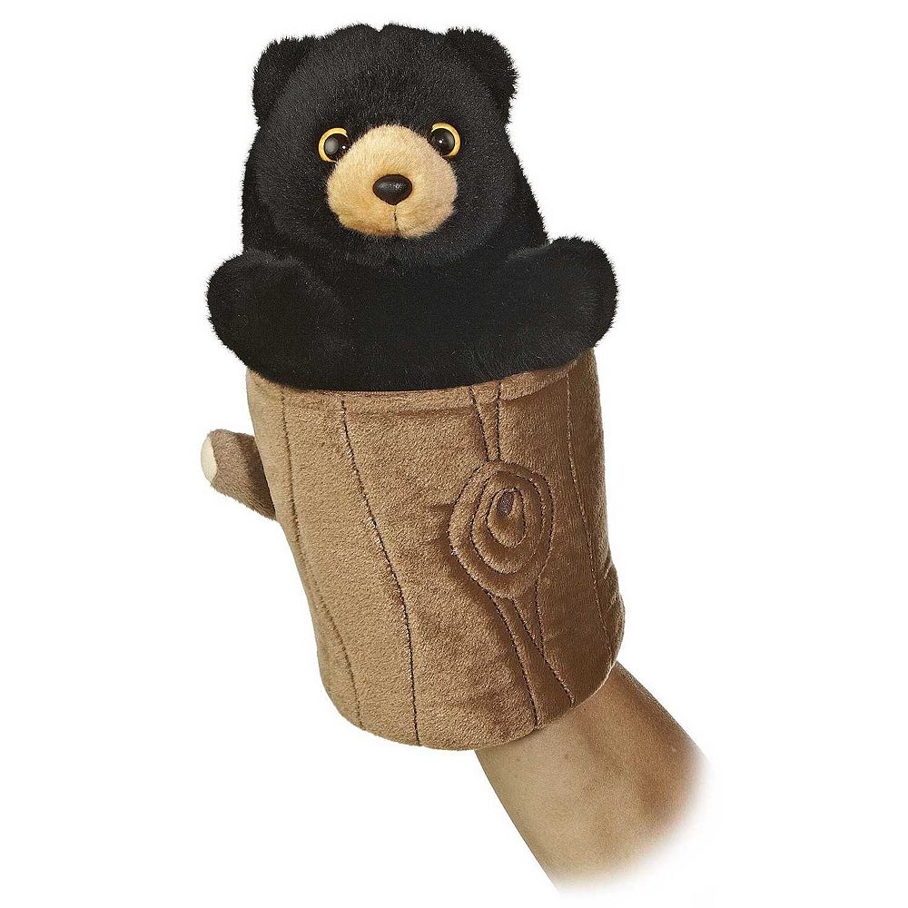 Aurora Medium Black Hand Puppet 10" Black Bear Pop Up Puppet ...