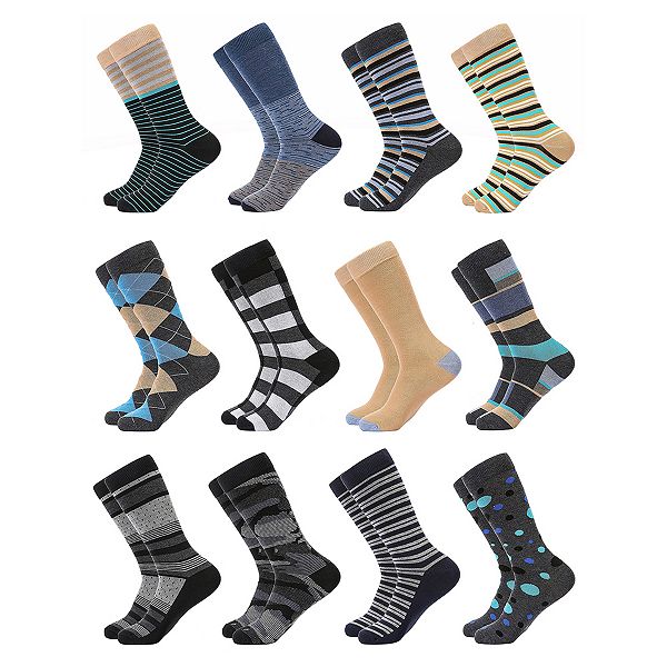 Symmetric Colorful Dress Socks 13 Pack