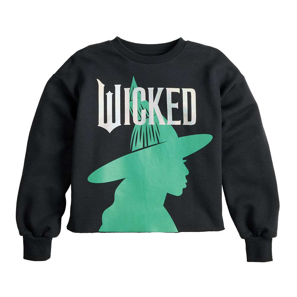 Girls 7-16 Wicked Elphaba Profile Cropped Pullover