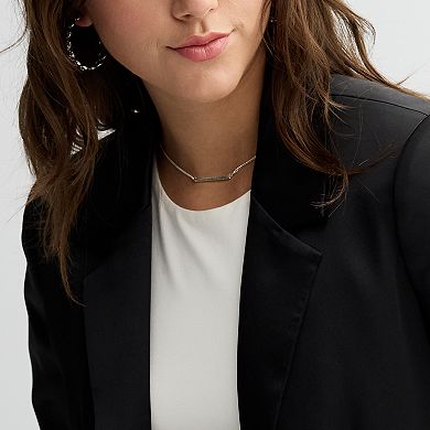 Juniors' SO® Satin One-Button Blazer