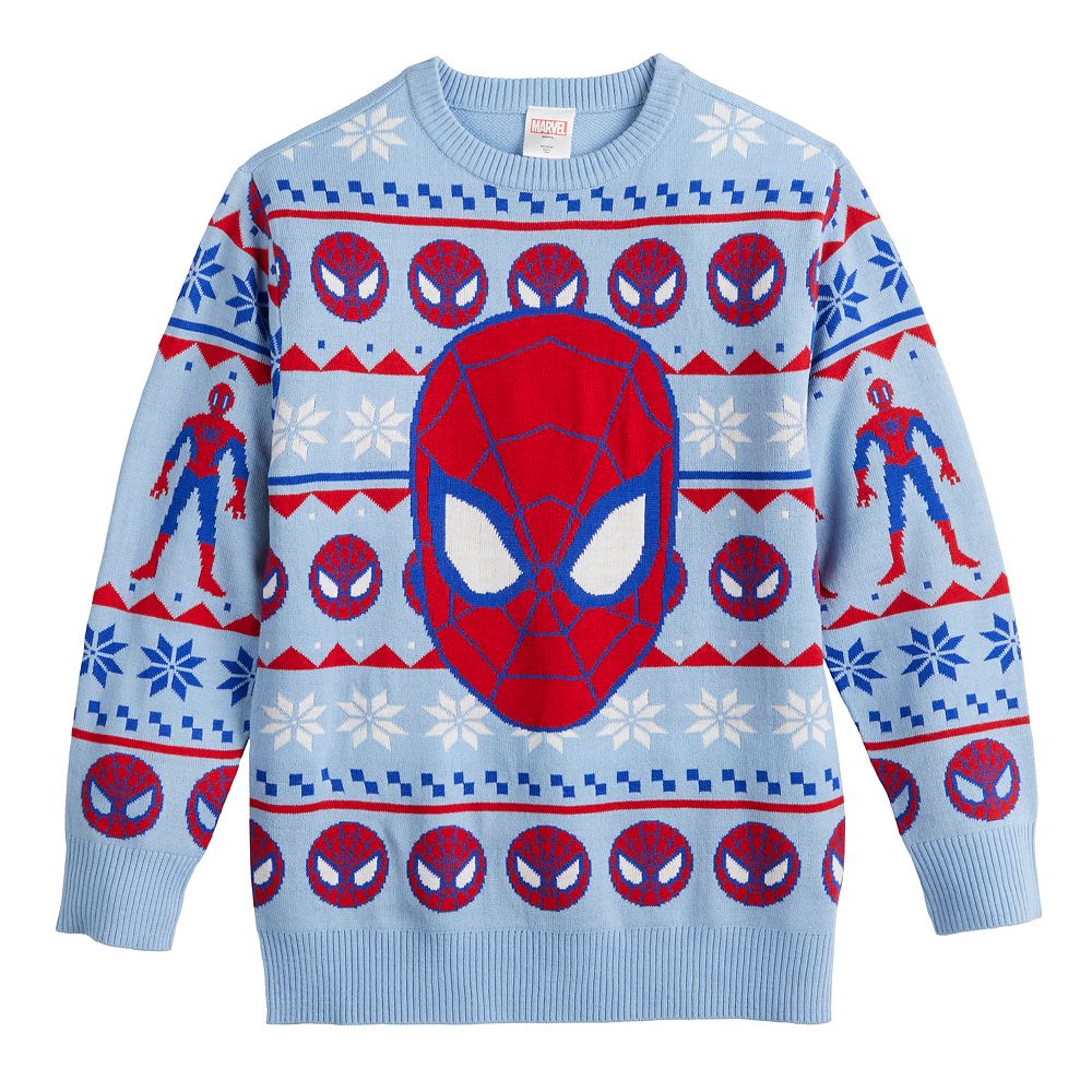 Boys 8-20 Marvel Spider-Man Holiday Intarsia Graphic Sweater