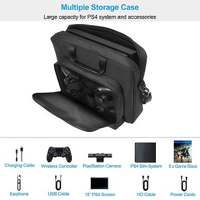 Black, Ps4 Travel Carry Case Handbag With Shoulder Strap For Console ...