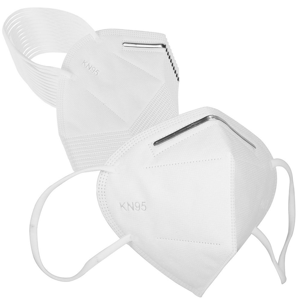 White, Kn95 Ffp2 Soft Breathable Protective Mask Set Of 10