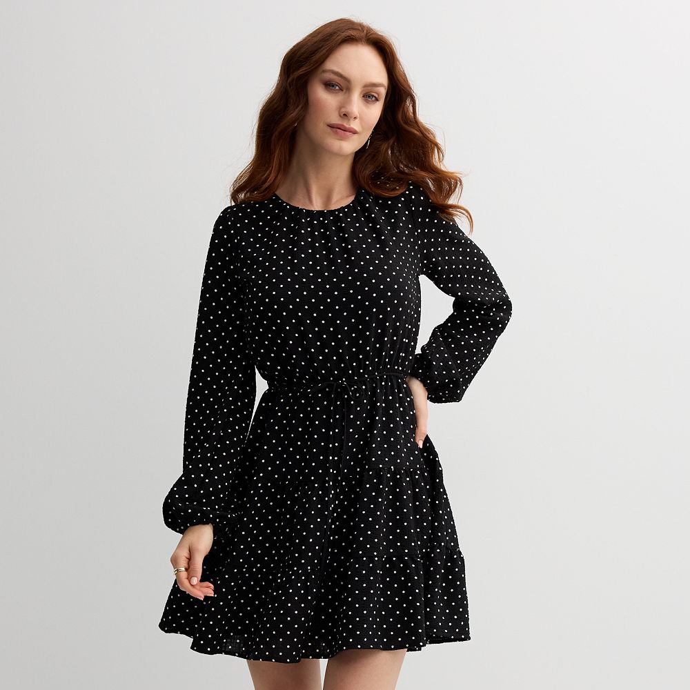 Women's Draper James Long Sleeve Pleat Neck Dress