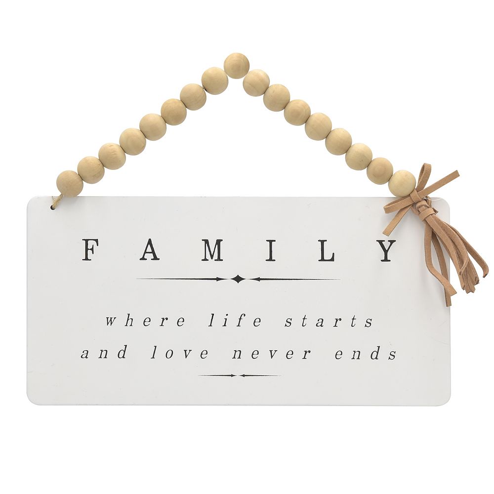 Belle Maison Family Sentiment Beaded Caption Box Wall Decor
