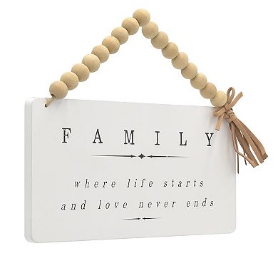 Belle Maison Family Sentiment Beaded Caption Box Wall Decor