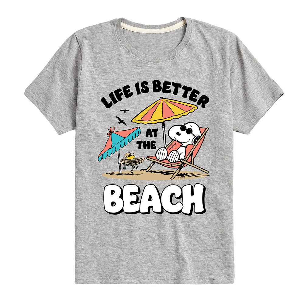 Boys 8-20 Peanuts Snoopy Life Is Better At The Beach Graphic Tee