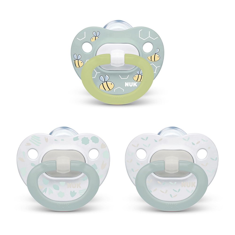 NUK Glow-in-the-Dark 3-Pack 0-6 months Orthodontic Pacifiers