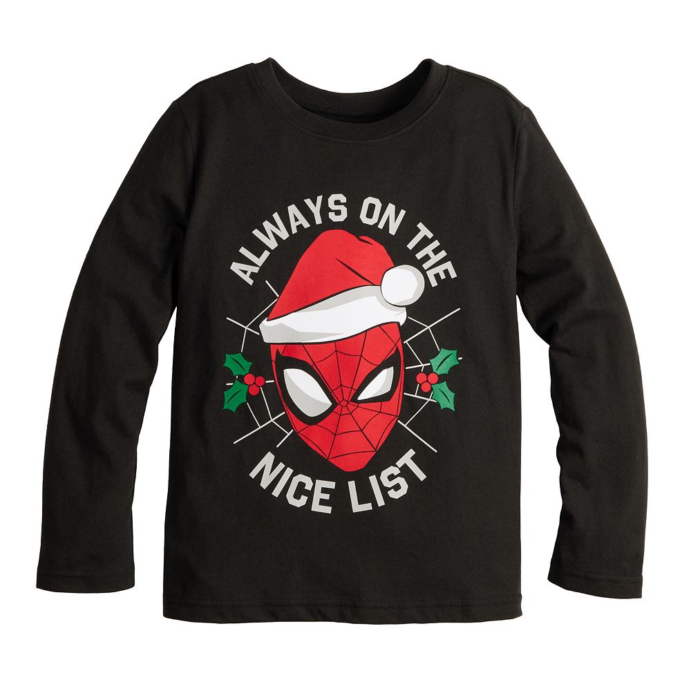 Boys 4-12 Jumping Beans® Marvel Spider-Man Long Sleeve Christmas ...