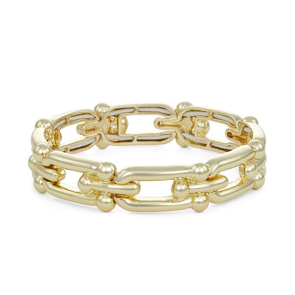 Women's Nine West Gold Tone Chain Stretch Bracelet
