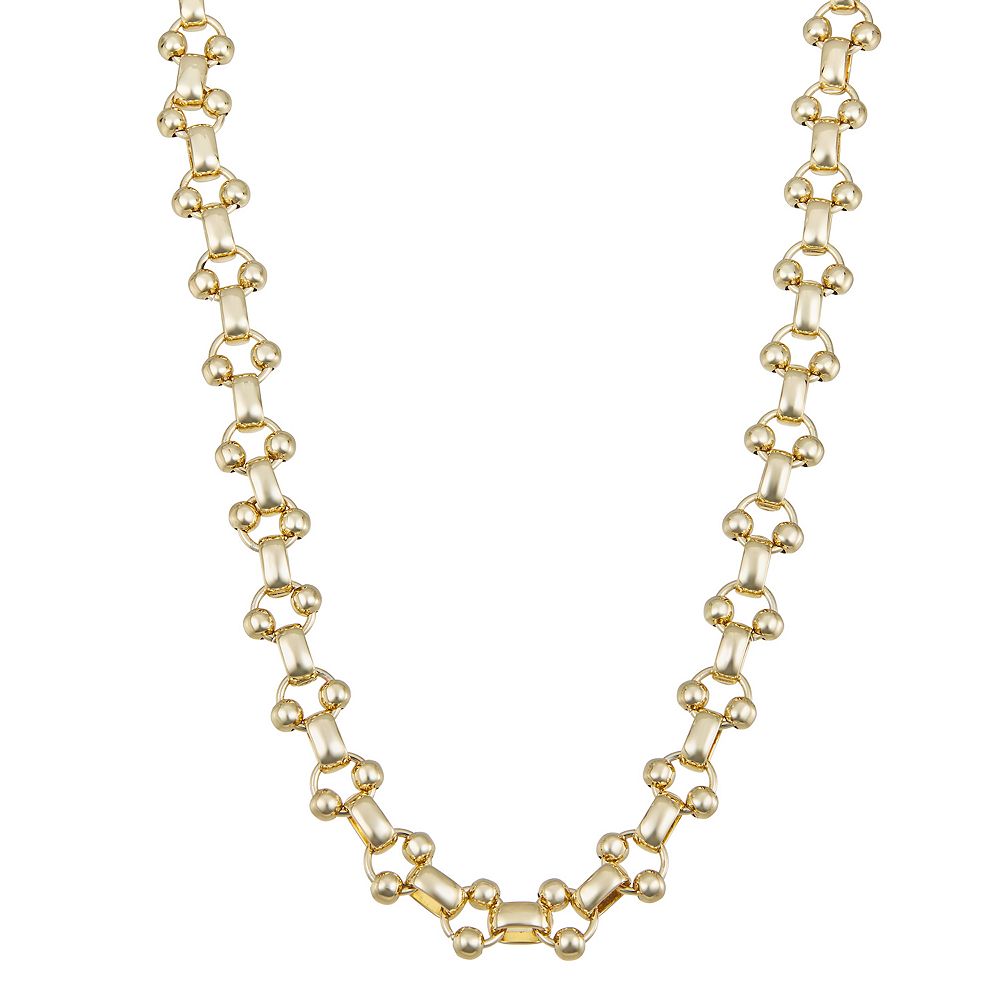 Women's Nine West Gold Tone Chain And Sphere Collar Necklace