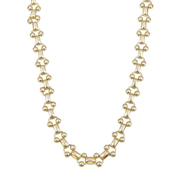Women's Nine West Gold Tone Chain And Sphere Collar Necklace