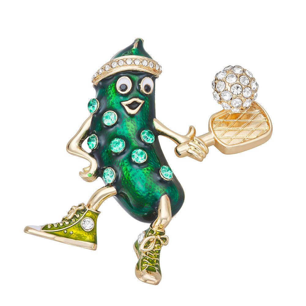 Napier Gold Tone Autumn Pickleball Pin