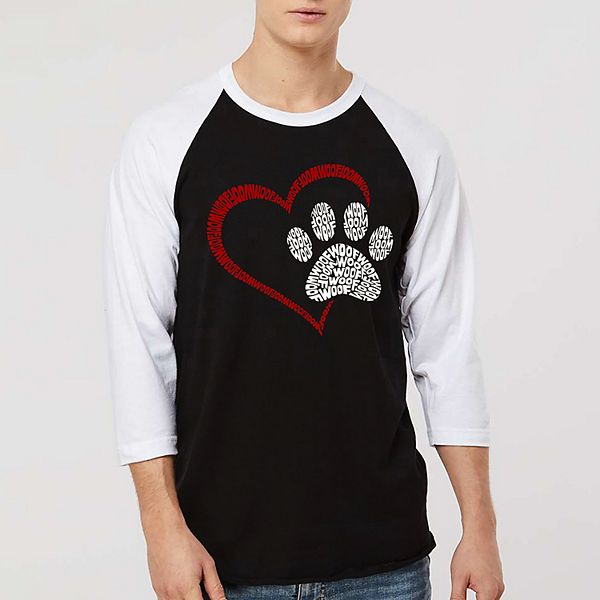 Paw Heart - Men's Raglan Baseball Word Art T-shirt