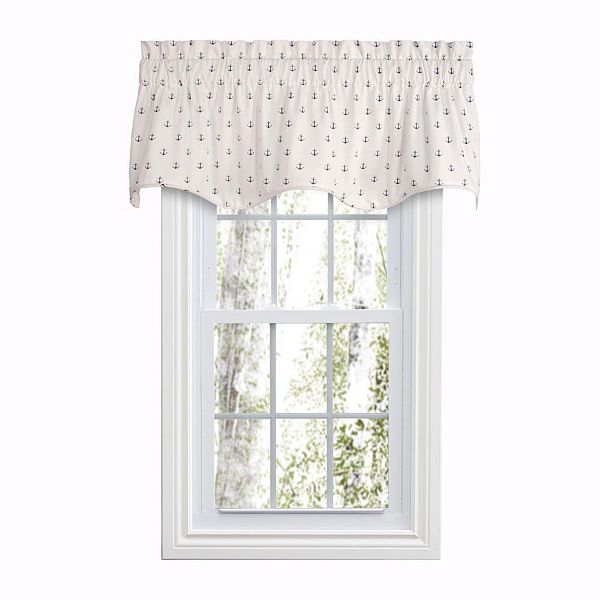 Wynette Lined Scallop 3" Rod Pocket Valances For Windows