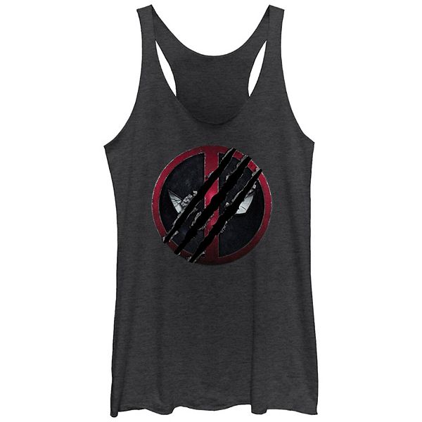 Juniors' Marvel Deadpool And Wolverine Scratch Graphic Racerback Tank Top
